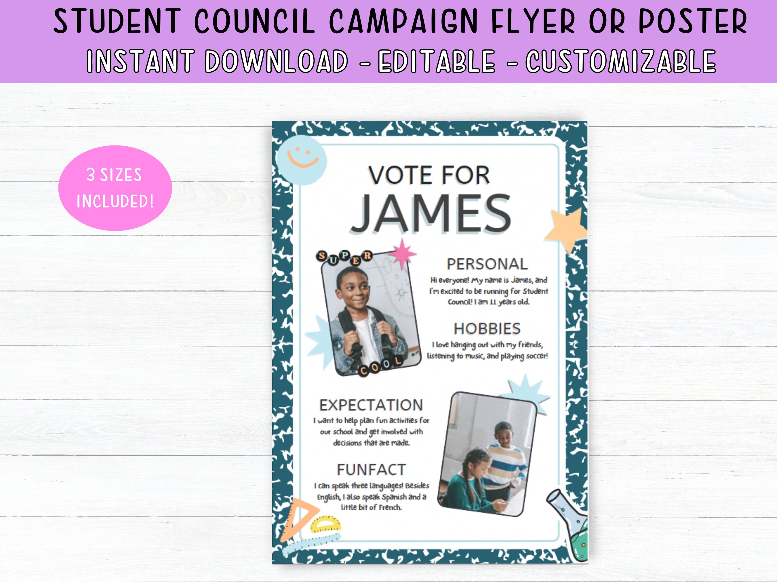 Student Council Poster, Class President, School Campaign, Class ...