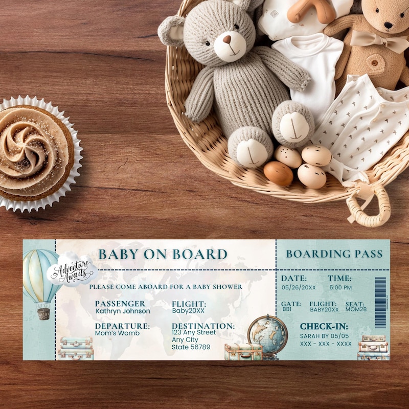 Babyshower Boarding Pass - Etsy