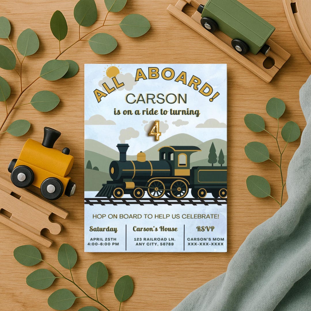 Editable Train Birthday Bundle Templates, Train Party, Birthday Train ...