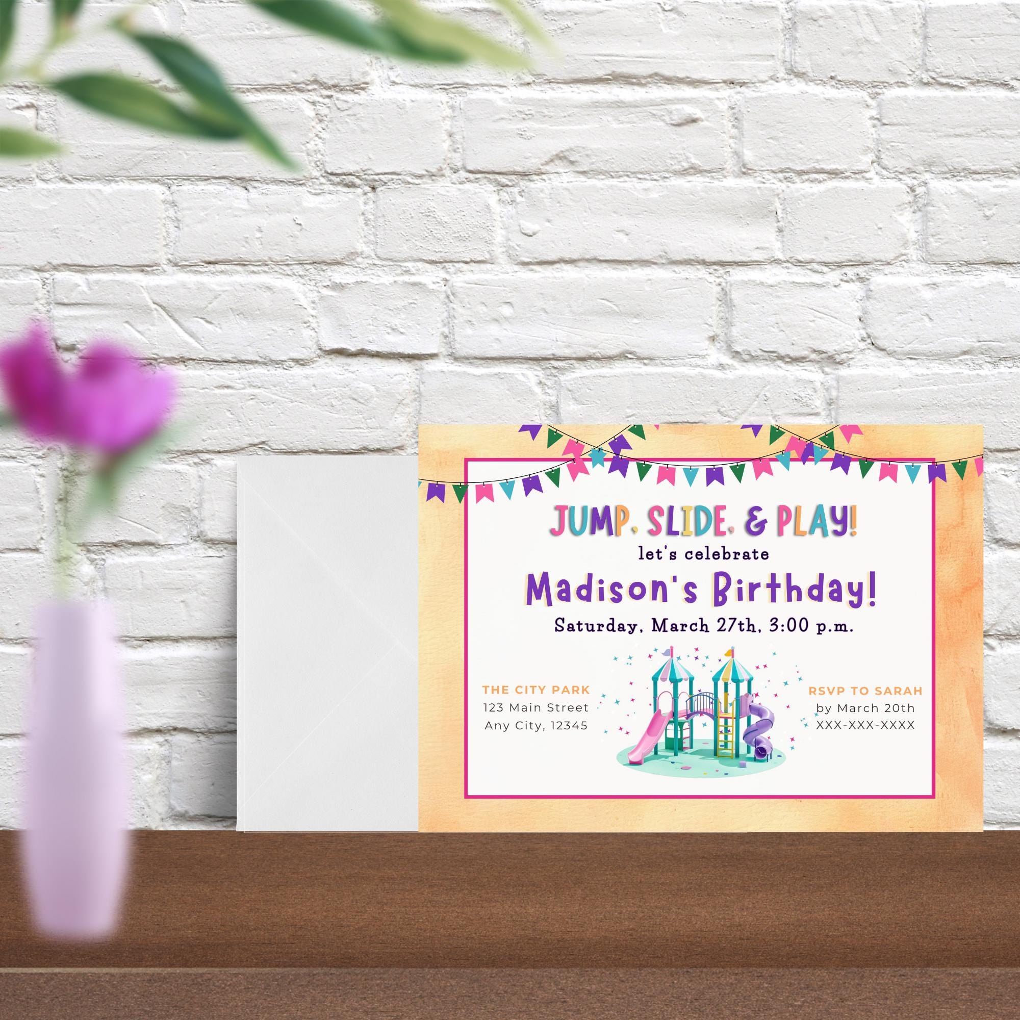 Editable Playground Party Invitation, Let's Play Birthday Invite ...