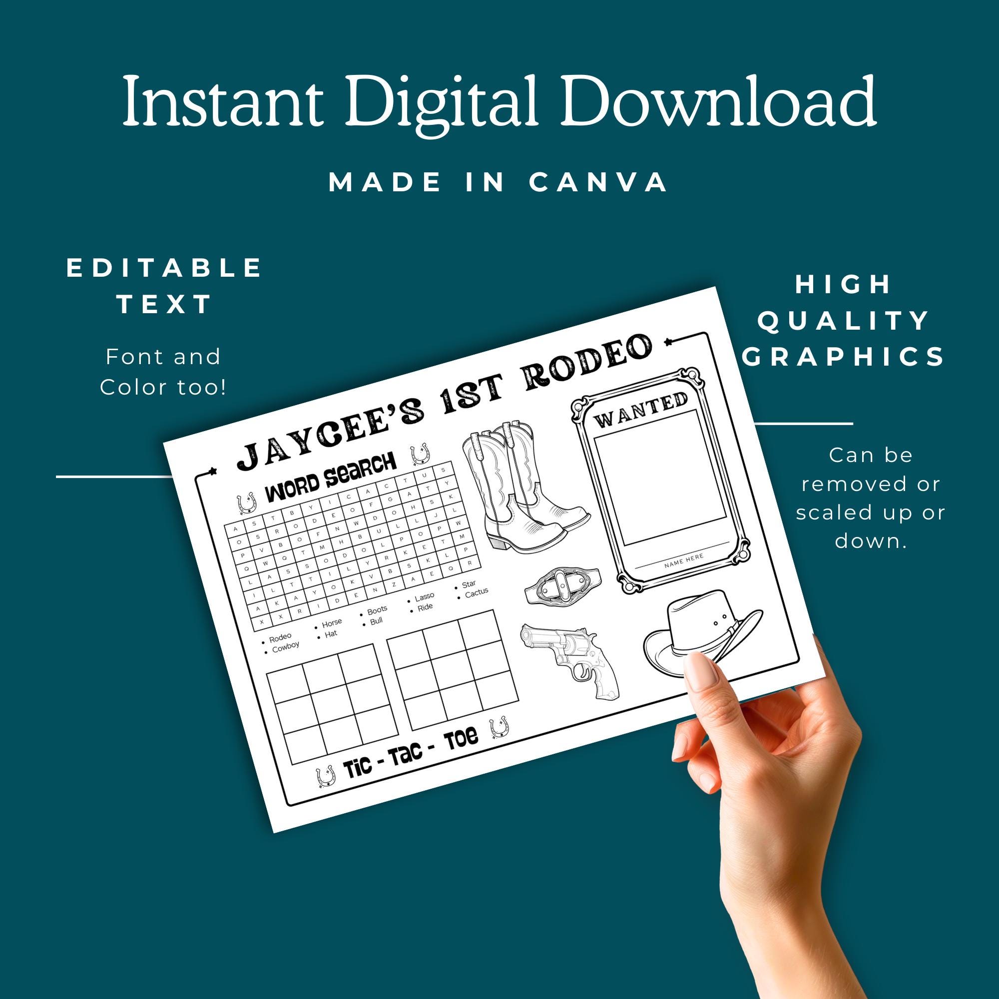 First Rodeo Birthday Coloring Page, Western Party Activity Printable ...