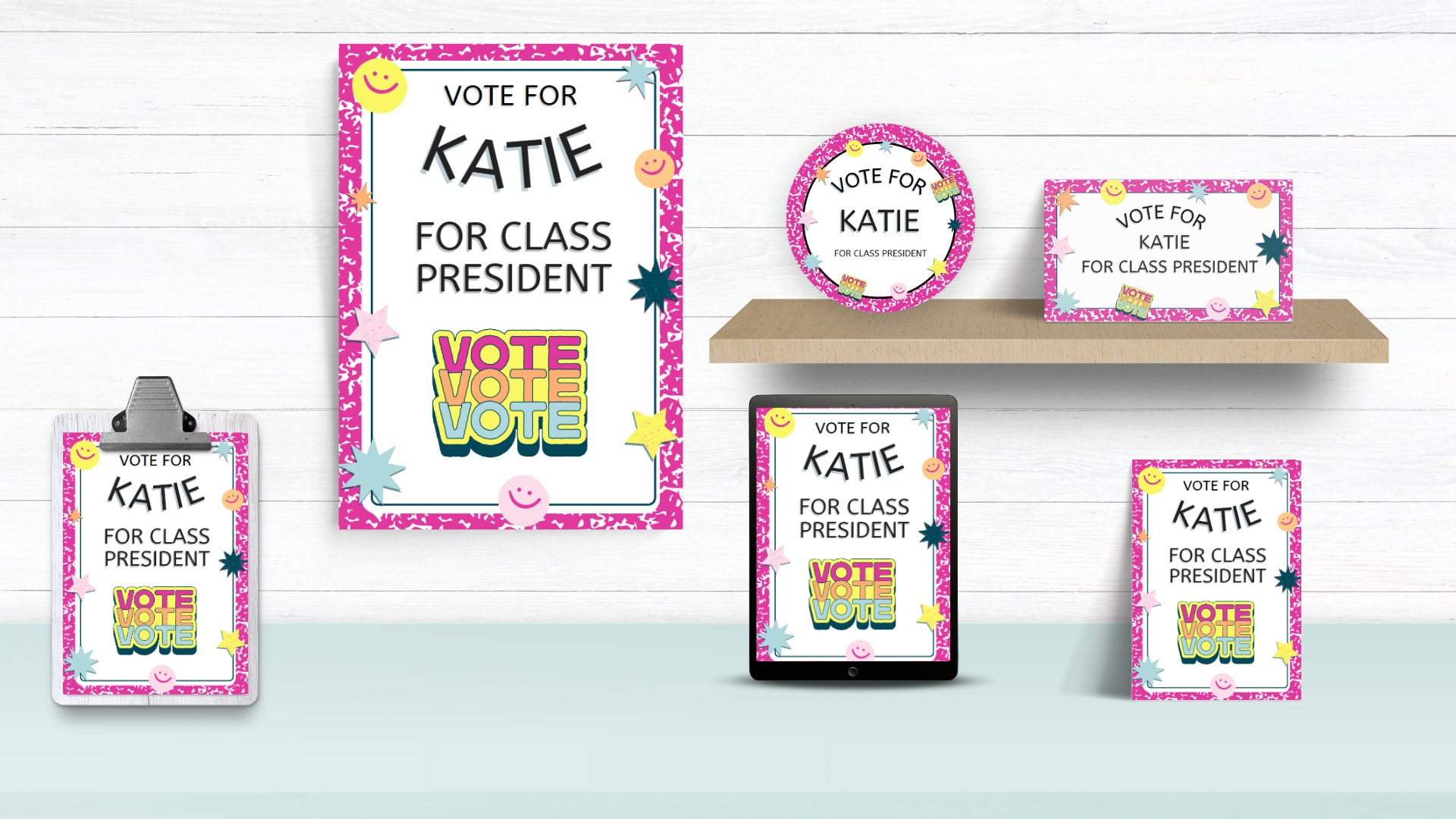 Simple Student Council Posters, Class President, School Campaign Bundle ...