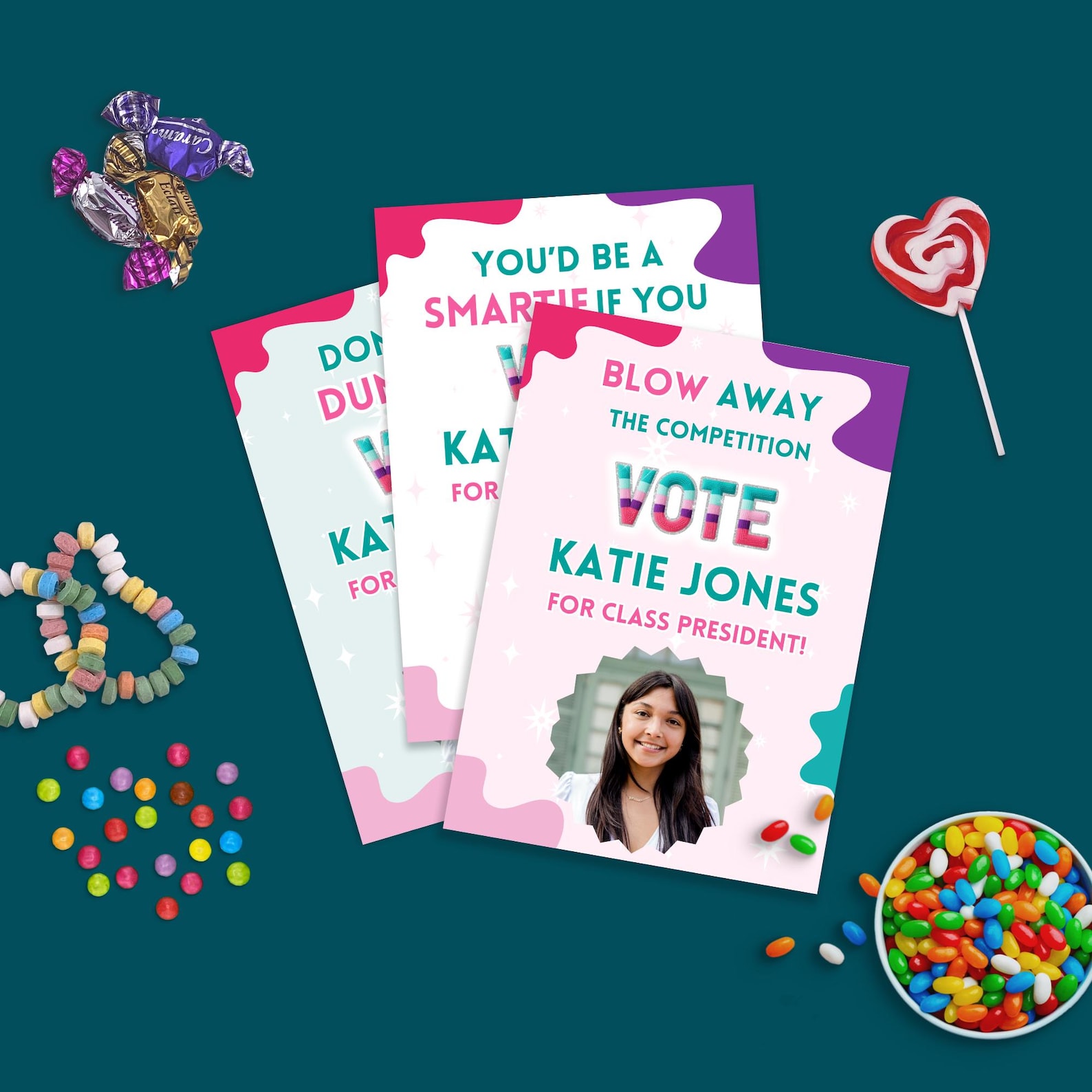 Editable Student Council Poster Girl, Class President Template, School ...