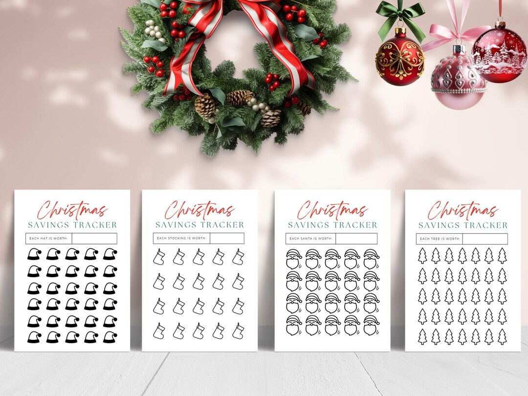Christmas Savings Tracker Printables | Holiday Budget Tracker | Festive ...