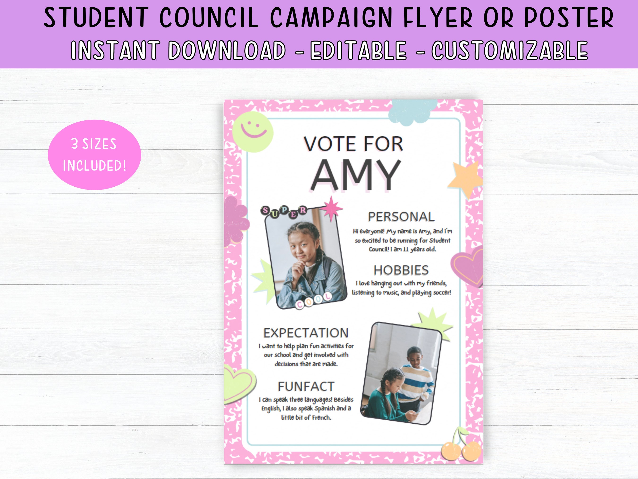 Student Council Voting Poster, Class President, School Campaign ...