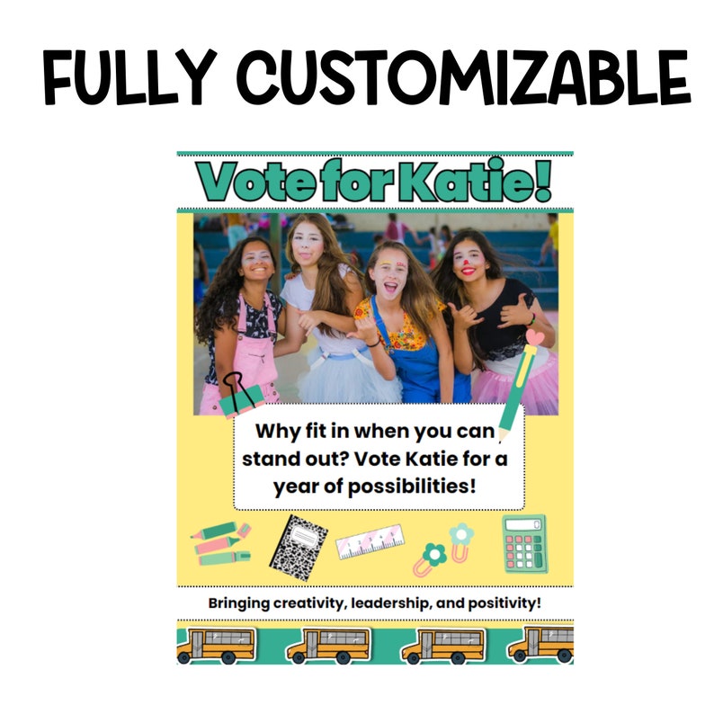 Student Council Poster | Editable Campaign Flyer | Vote for Me Poster ...