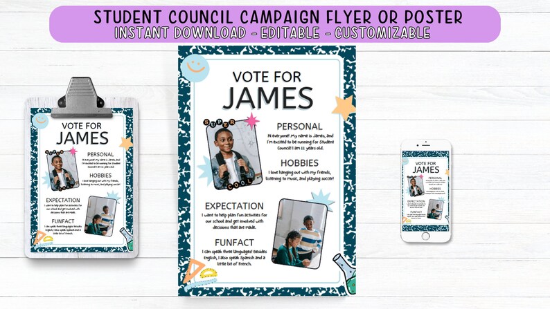 Student Council Poster, Class President, School Campaign, Class ...