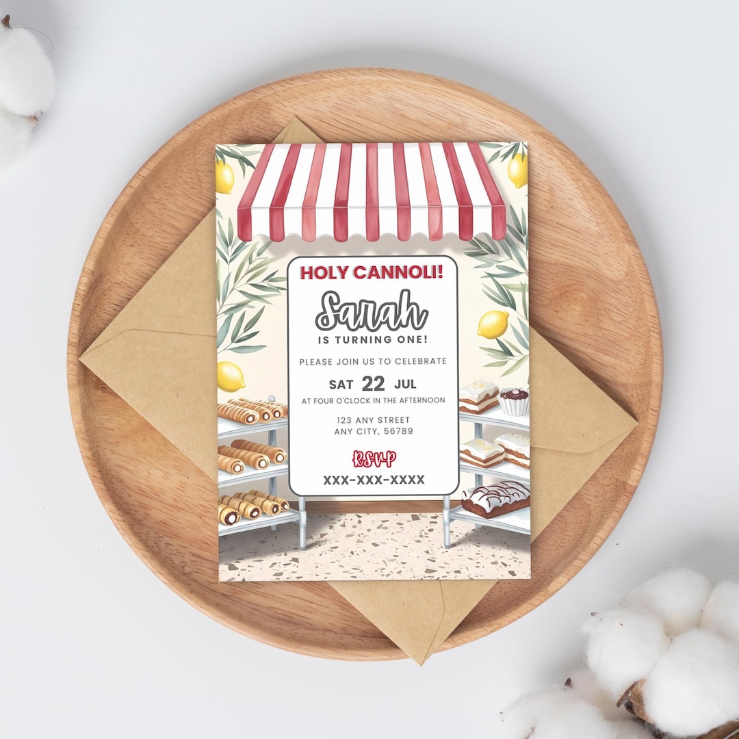 Editable Holy Cannoli Birthday Invite, Italian Invitation Template ...