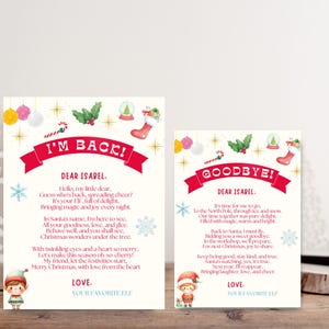 Elf on the Shelf Hello & Goodbye Letters | Printable Elf Activities ...
