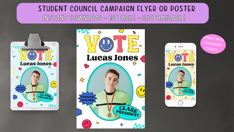 Simple Student Council Poster, Class President, School Campaign, Class ...
