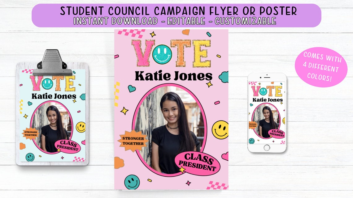 Simple Student Council Poster, Class President, School Campaign, Class ...