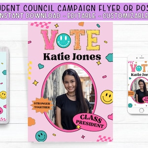 Simple Student Council Poster, Class President, School Campaign, Class ...