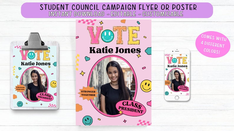 Simple Student Council Poster, Class President, School Campaign, Class ...