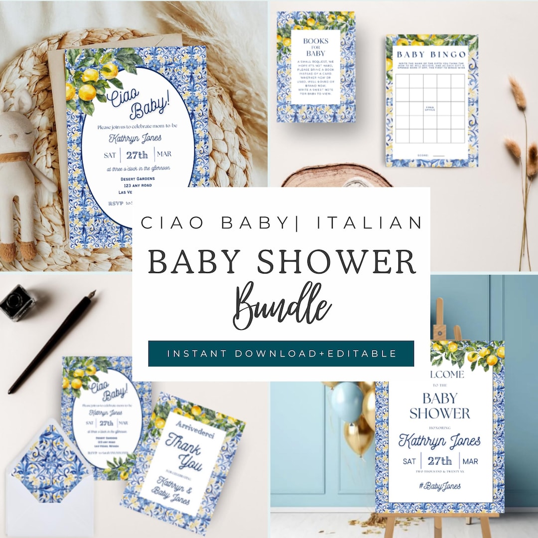 Editable Ciao Baby Baby Shower Invitation, INSTANT DOWNLOAD, PDF ...