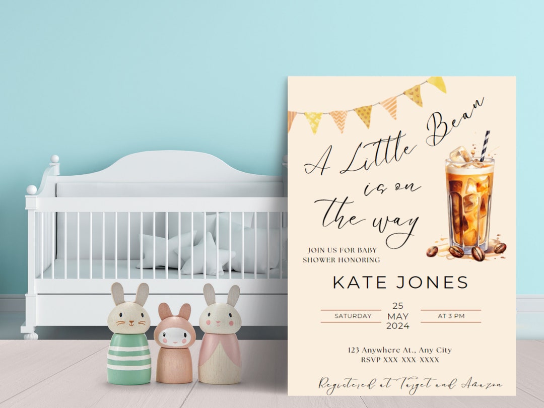 Little Bean Baby Shower | Baby is Brewing Invitation | Coffee Bean ...