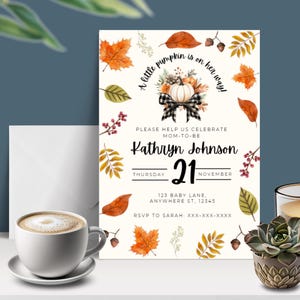 Little Pumpkin Baby Shower, Fall Baby Shower Invitation, Autumn Baby ...