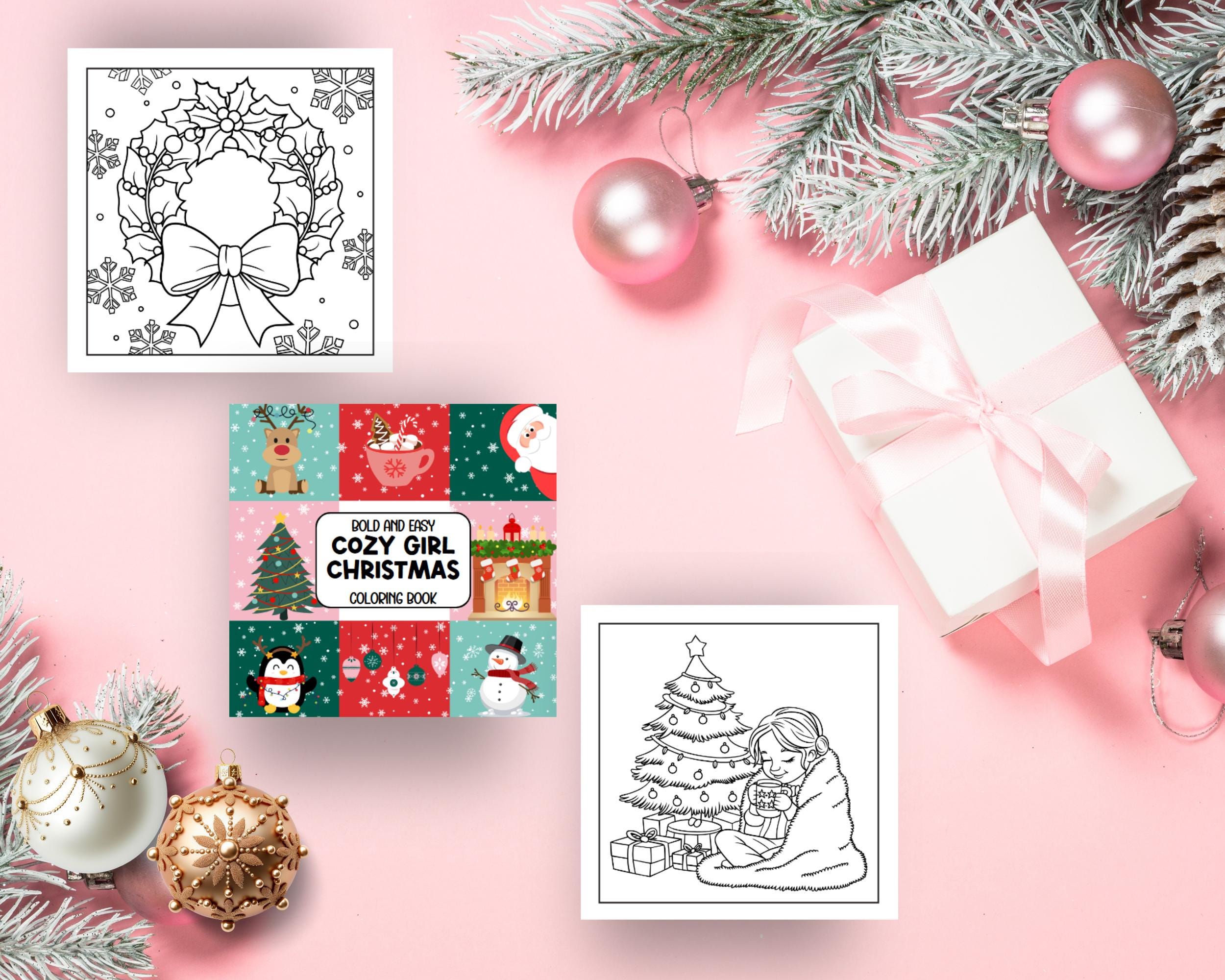 Christmas Coloring Pages 72 Cute and Cozy Pages Cozy Girl Holiday ...