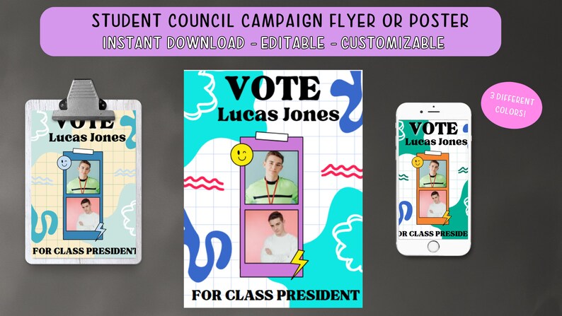 Simple Student Council Poster, Class President, School Campaign, Class ...