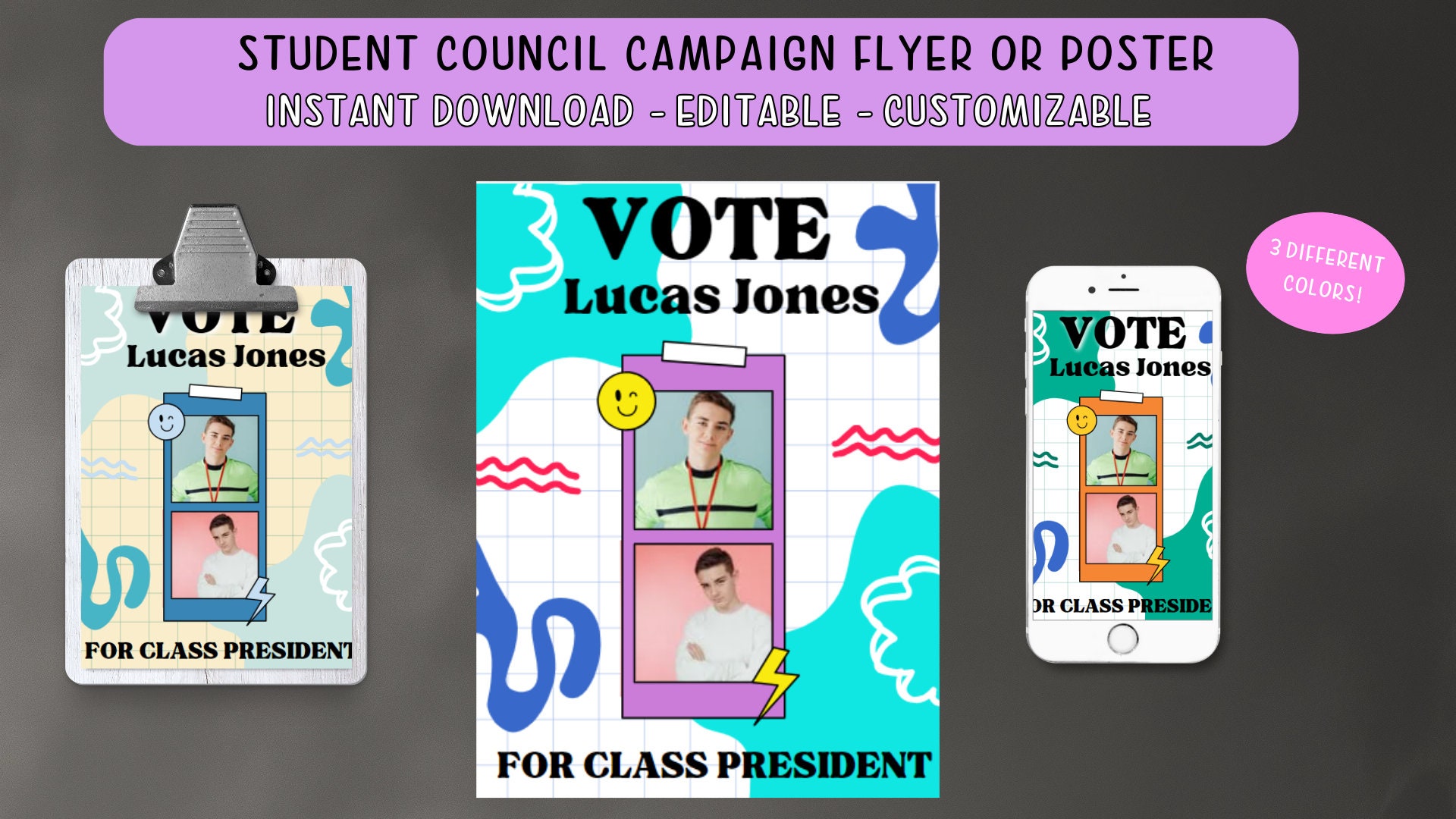 Simple Student Council Poster, Class President, School Campaign, Class ...