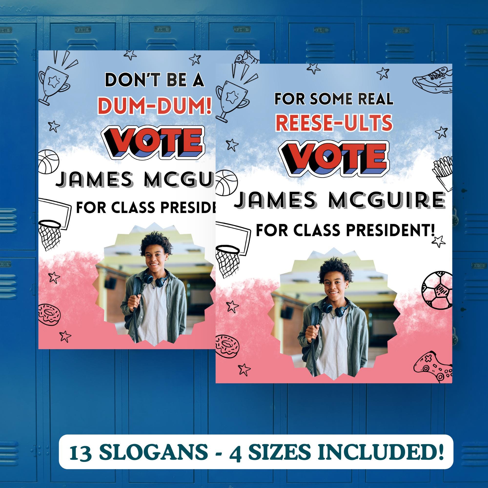 Editable Student Council Poster Boy, Class President Template, School ...