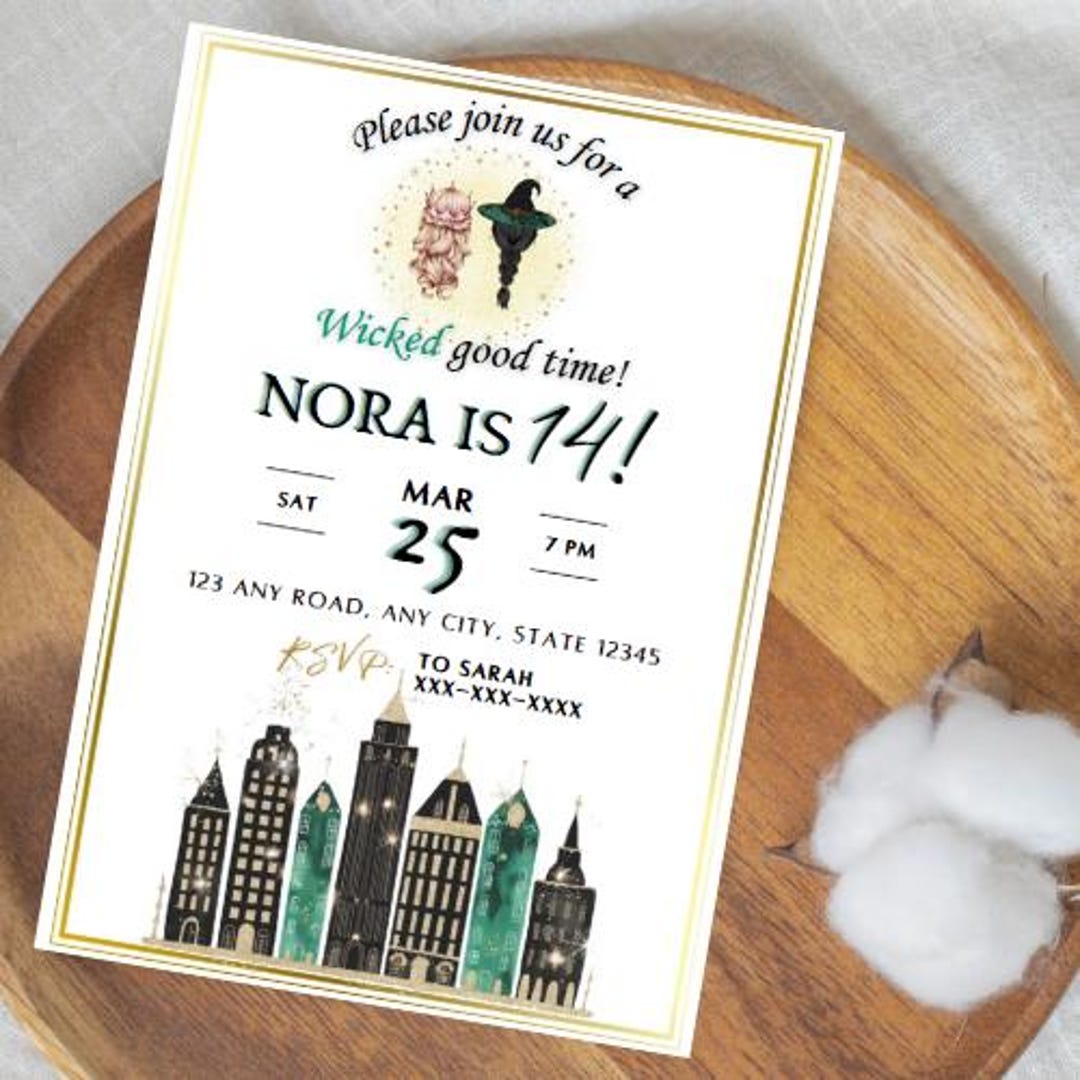 Editable Wicked Good Time Birthday Invitation Template, Customizable ...