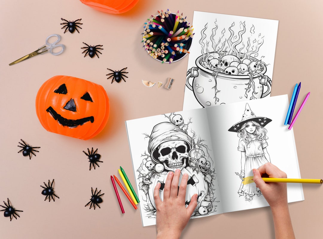 Scary Halloween Coloring Pages | Printable Sheets | Spooky Fun for ...