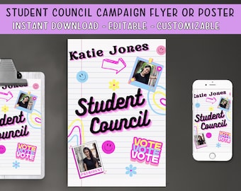 Simple Student Council Poster, Class President, School Campaign, Class ...