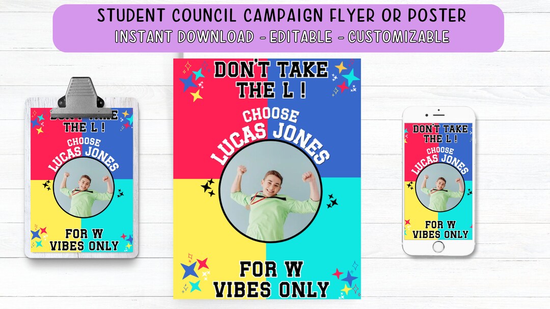 Student Council Poster, Class President, School Campaign, Class ...