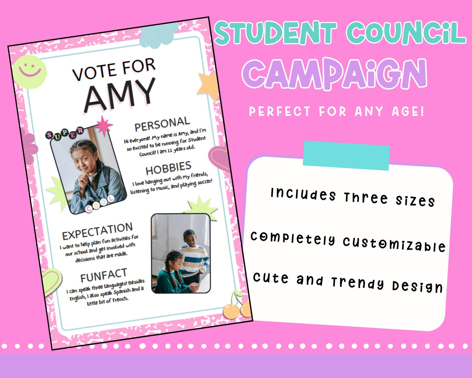 Student Council Voting Poster, Class President, School Campaign ...