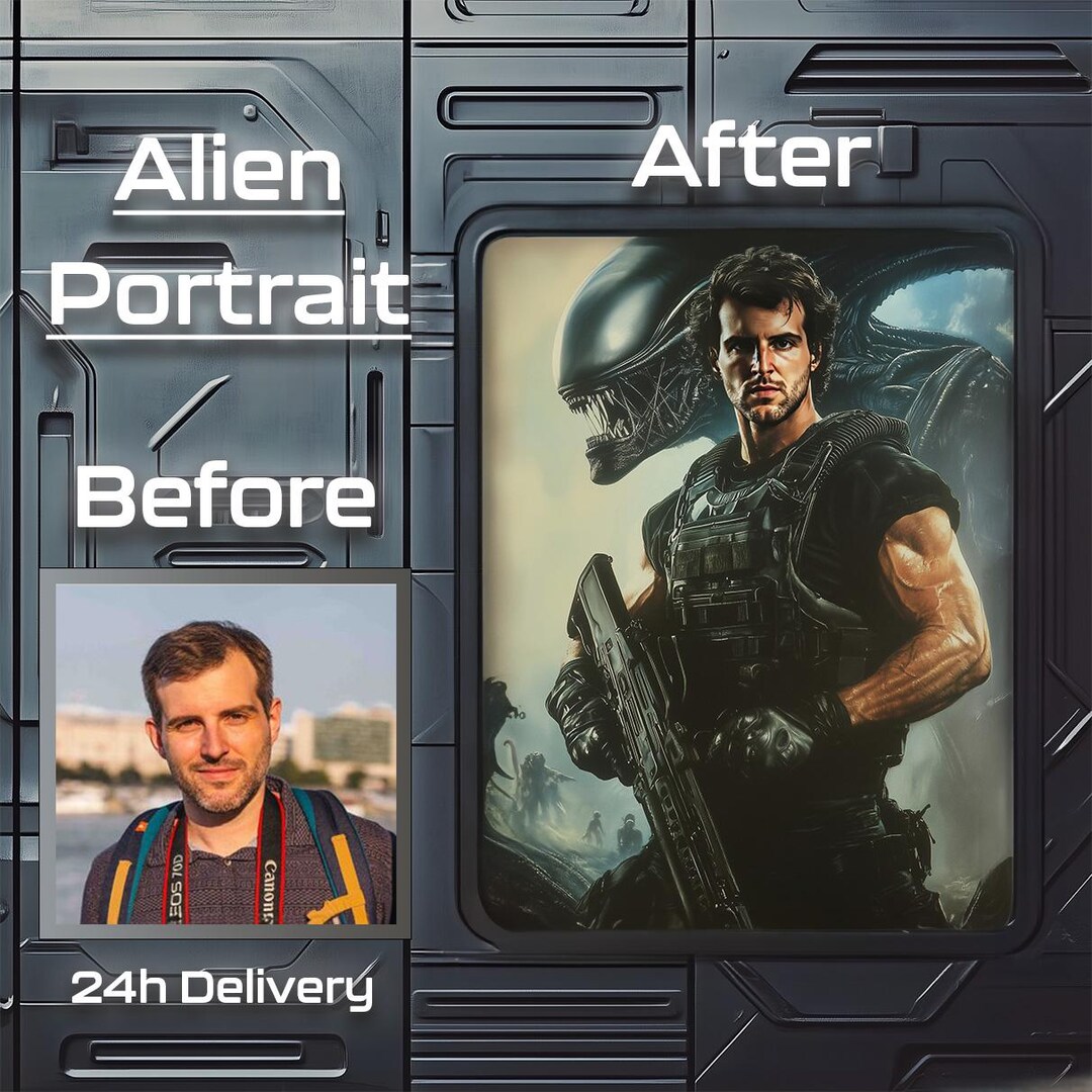 Personalized Retro Sci-fi Alien Portrait: Transform Your Photo Into ...