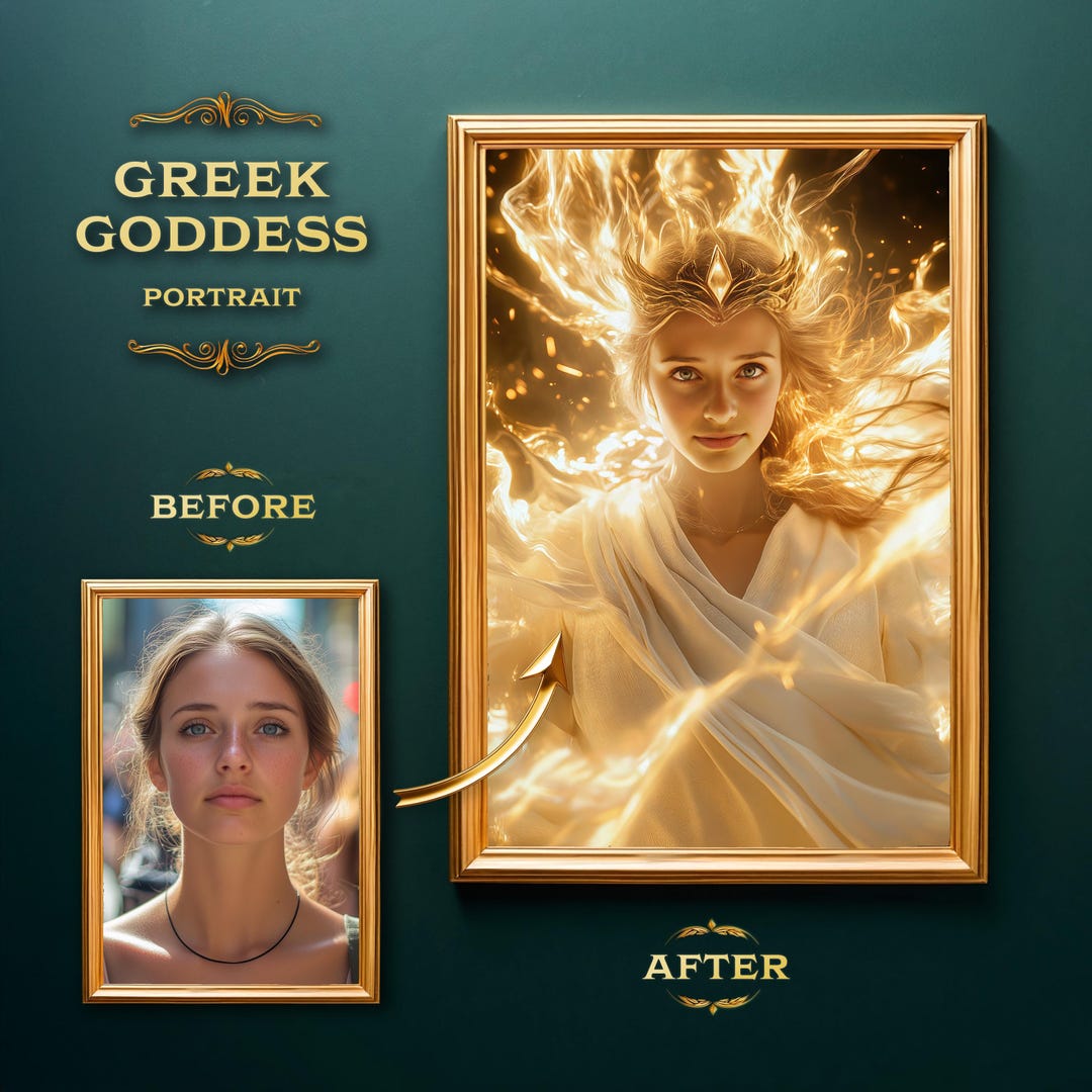 Personalized Greek Goddess Portrait: Custom Digital Art (digital ...