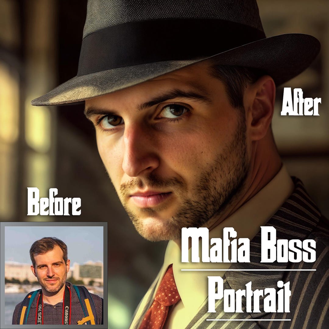 Custom Mafia Boss Portrait From Photo - Etsy