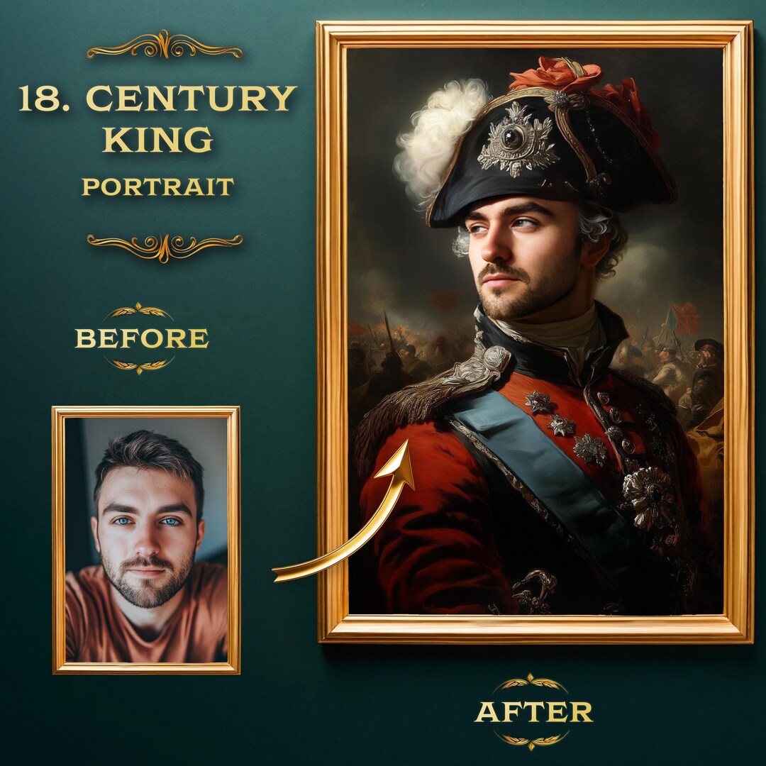 Custom 18th Century Royal Portrait Transform Your Photo Into Regal ...