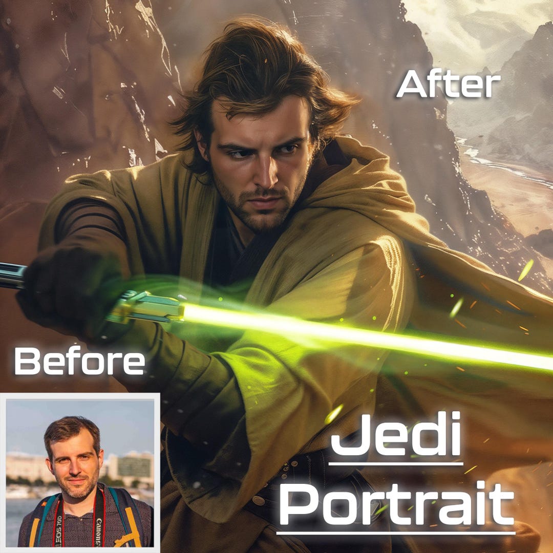 Personalized Jedi Portrait: Transform Your Photo Into Star Wars ...