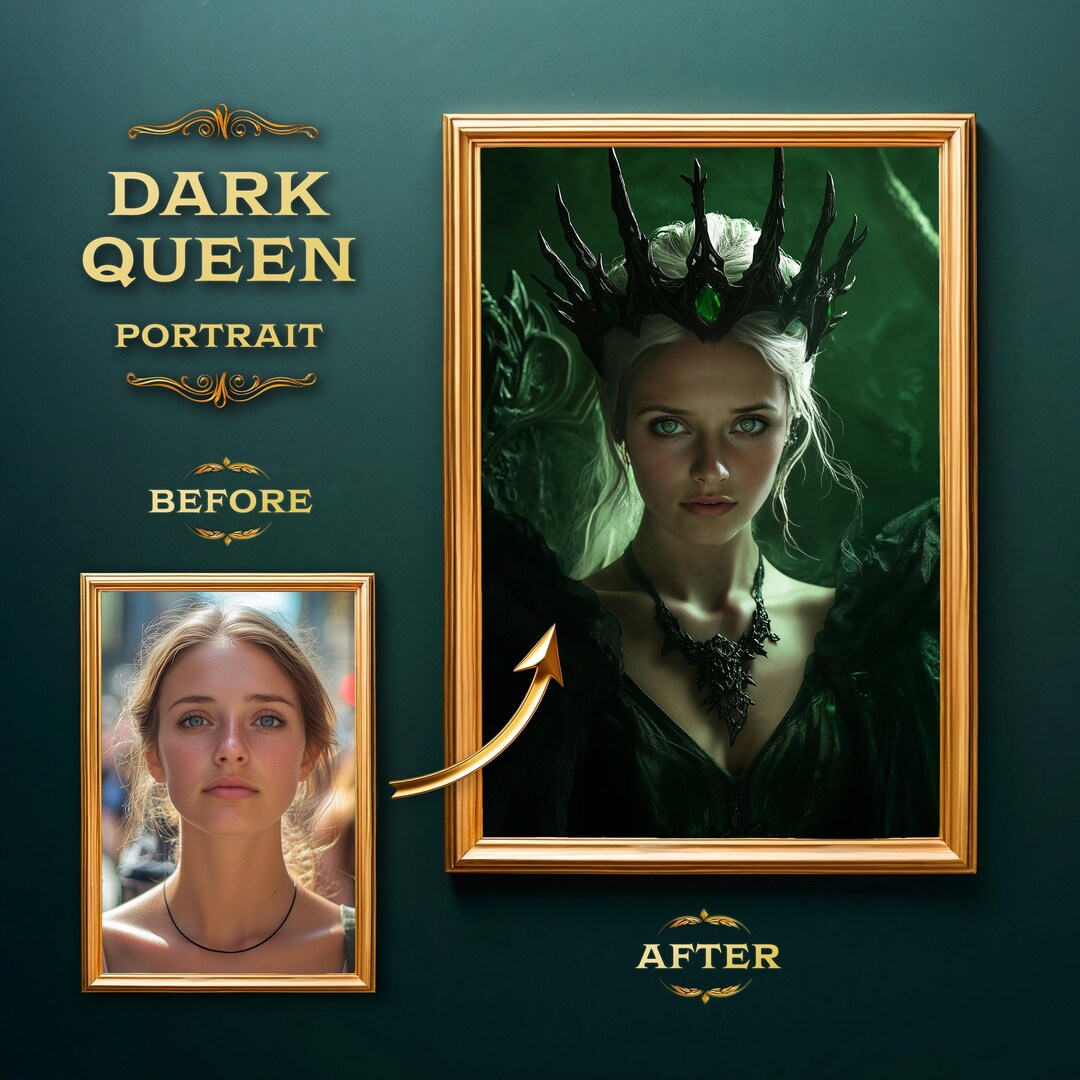 Custom Dark Fantasy Queen Portrait From Photo no.2 - Etsy