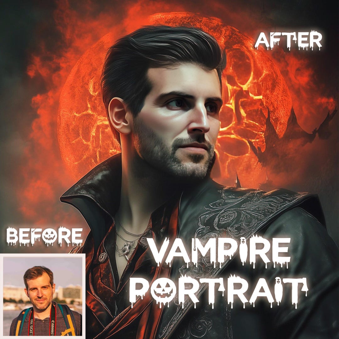 Personalized Vampire Portrait: Transform Your Photo Into Gothic ...