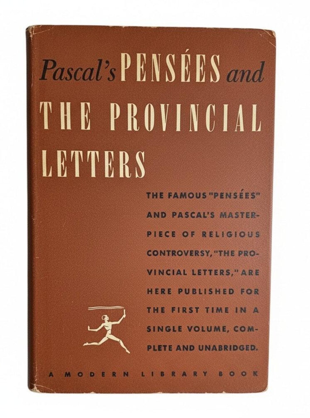1941 Pascal's Pensees and the Provincial Letter Blaise Pascal Hardcover ...