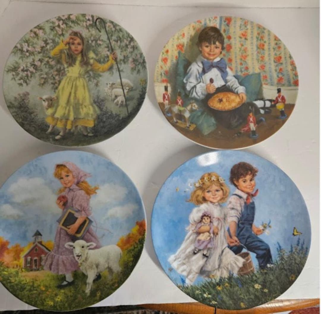 VTG Reco Mother Goose Nursery Rhyme Jack Horner, Jack& Jill, Bo Peep ...