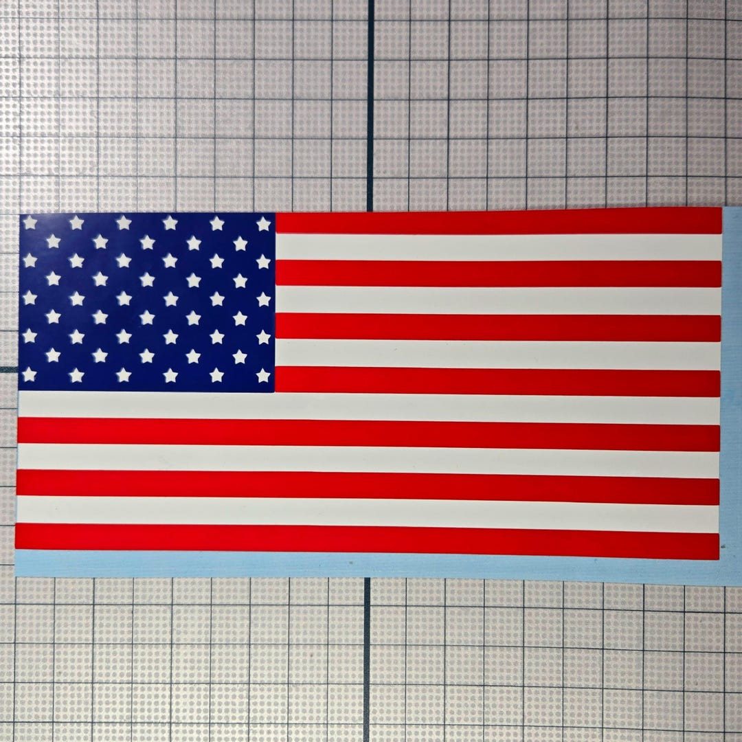 AMERICAN FLAG - 7"x3.5", Sticker, Flag, Die Cut Vinyl, Bumper, 3 Layer ...