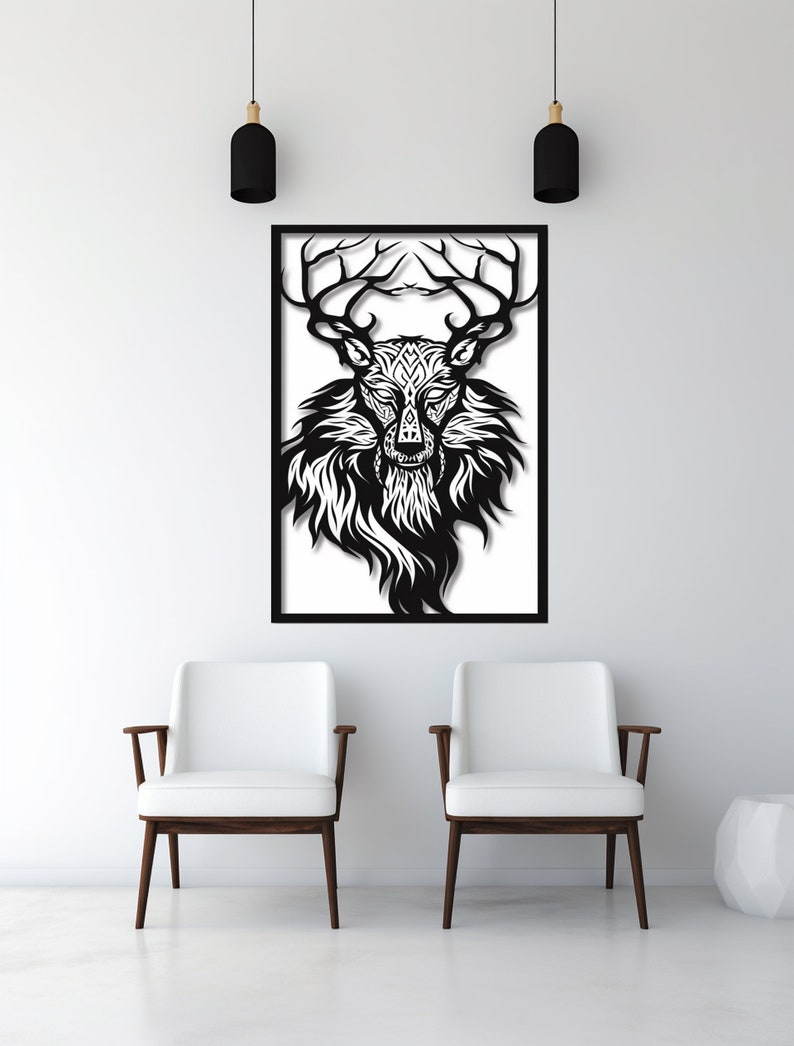 Viking Deer Laser Cut File Svg Dfx - Etsy