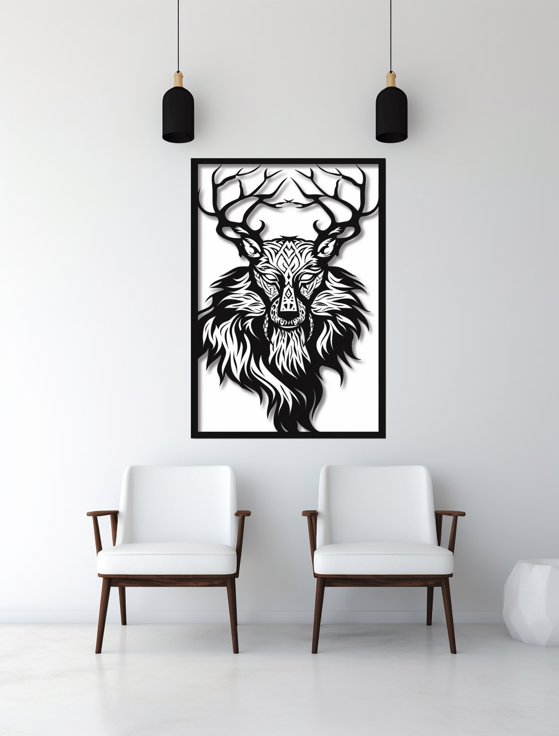 Viking Deer Laser Cut File Svg Dfx - Etsy