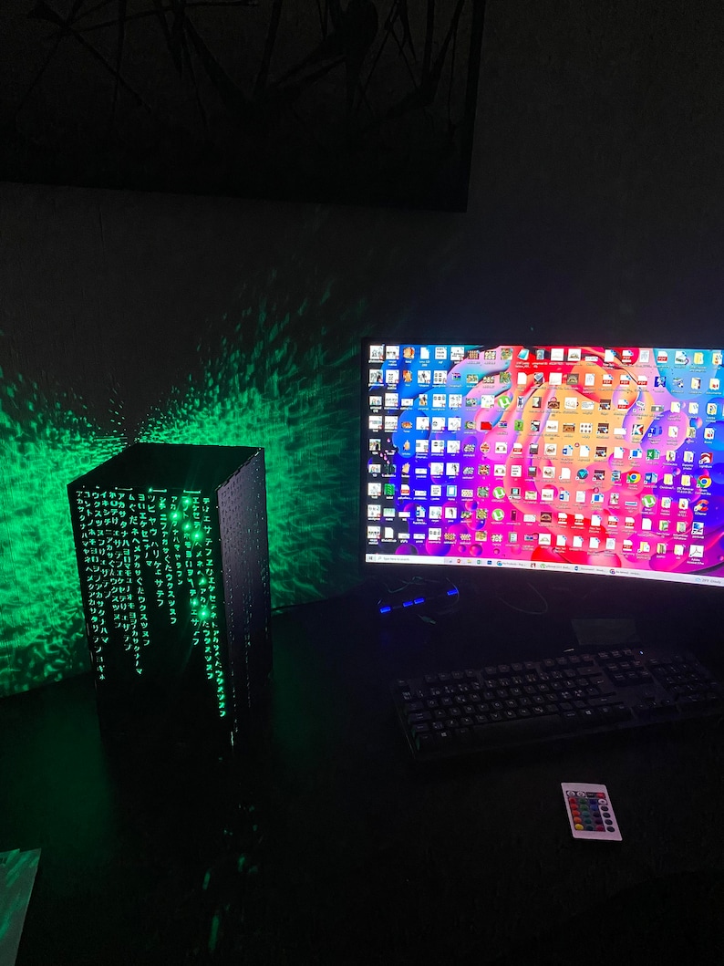 Matrix Code Lamp Svg Dfx Laser Cut File 3mm and 4mm, Sci-fi LED ...