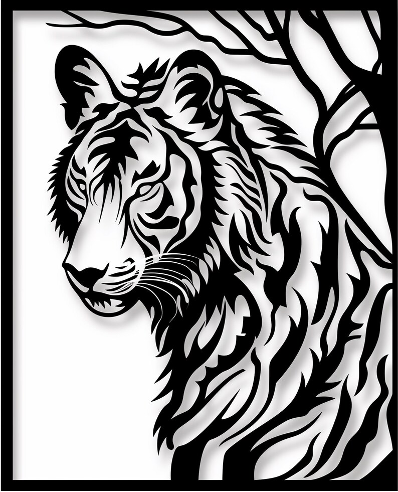 Tiger Wall Art Laser Cut File Svg Dfx - Etsy