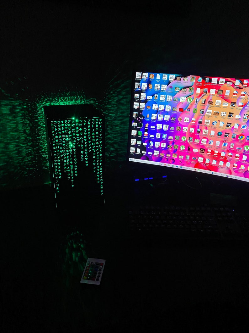 Matrix Code Lamp Svg Dfx Laser Cut File 3mm and 4mm, Sci-fi LED ...