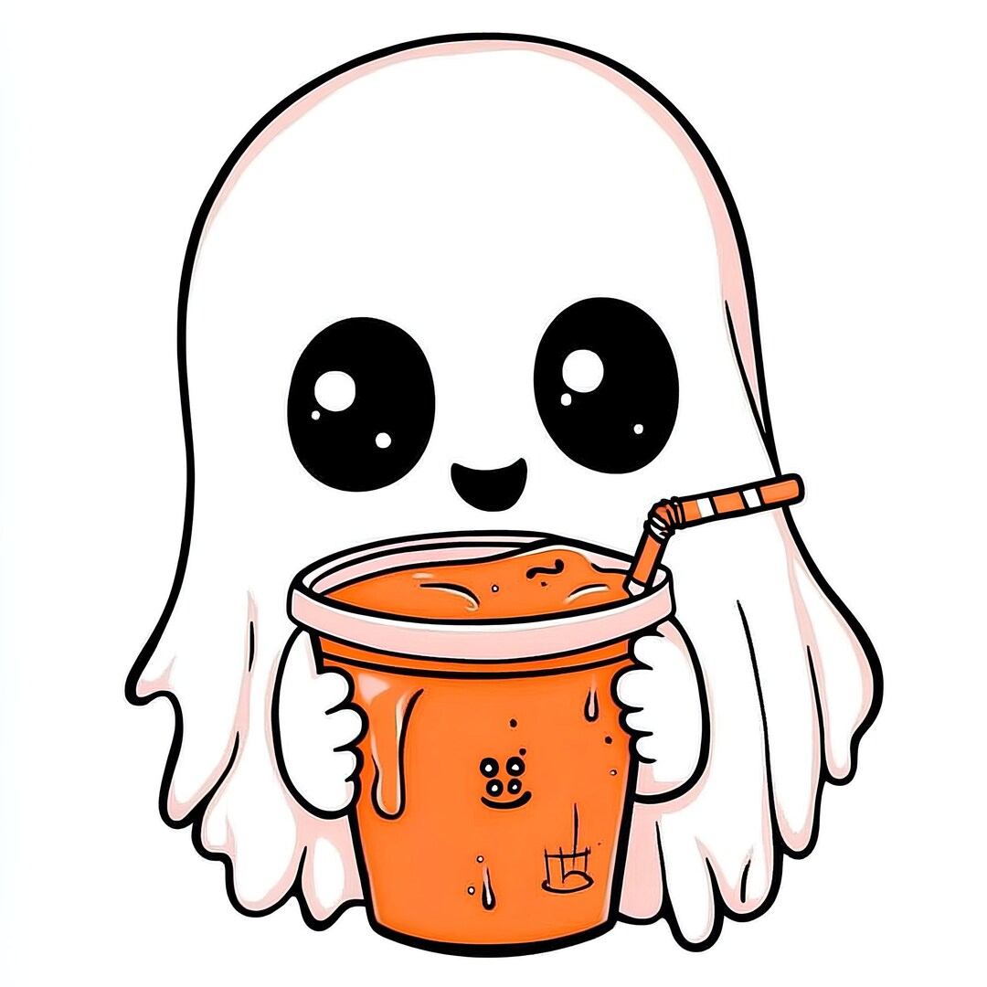 Cute Ghost Coffee PNG, SVG, JPG Halloween Bougie Ghost Download, Spooky ...