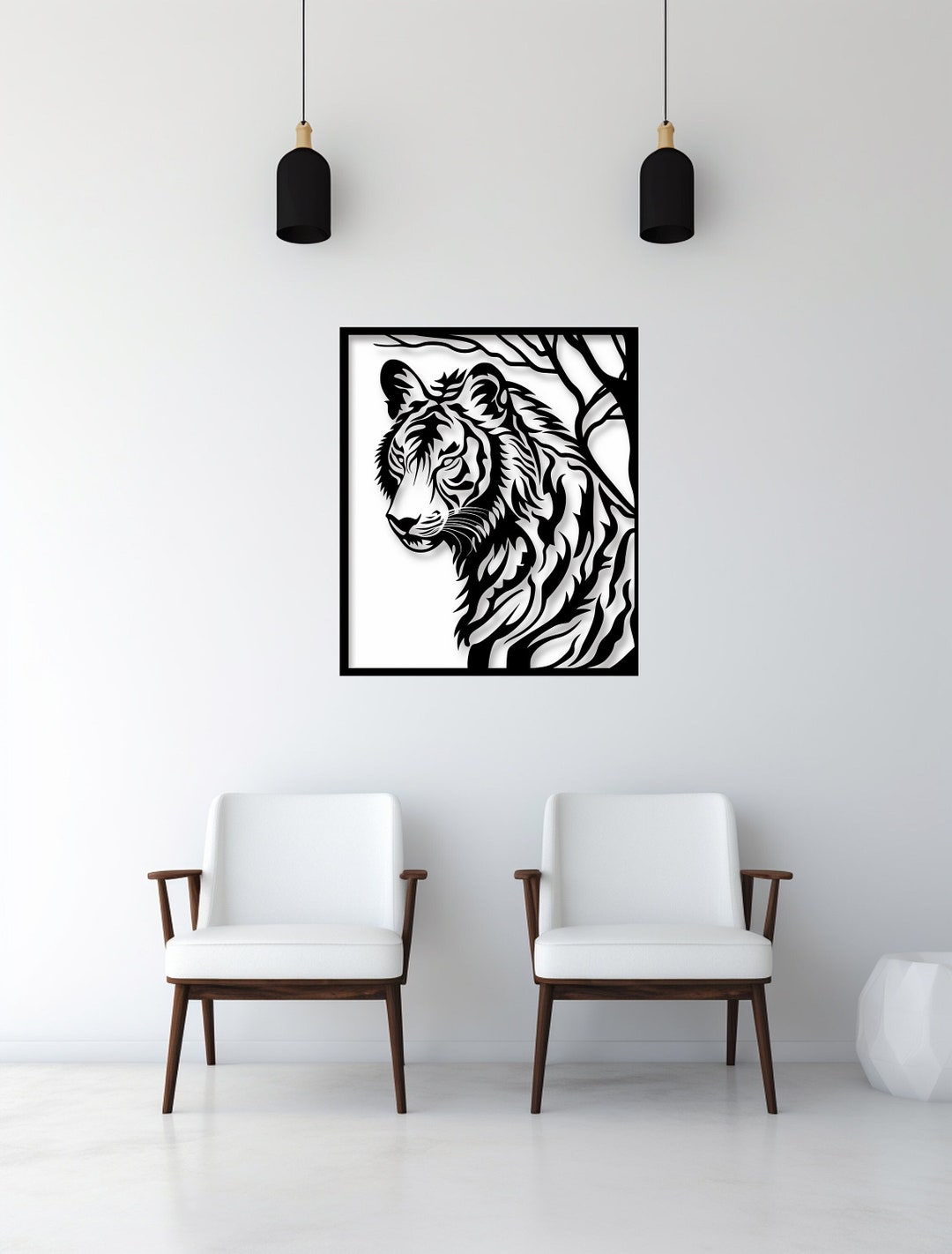Tiger Wall Art Laser Cut File Svg Dfx - Etsy