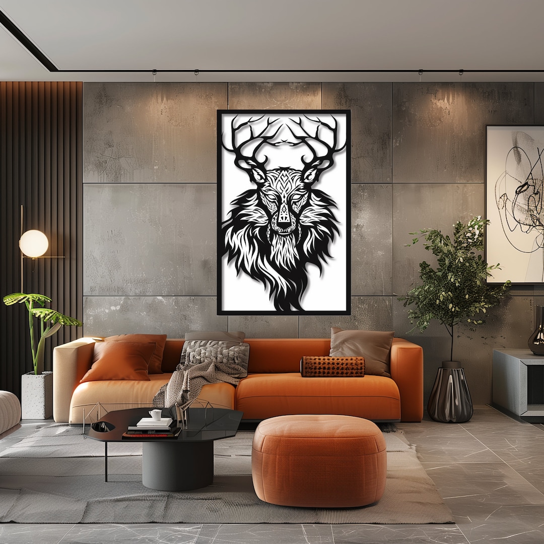 Viking Deer Laser Cut File Svg Dfx - Etsy