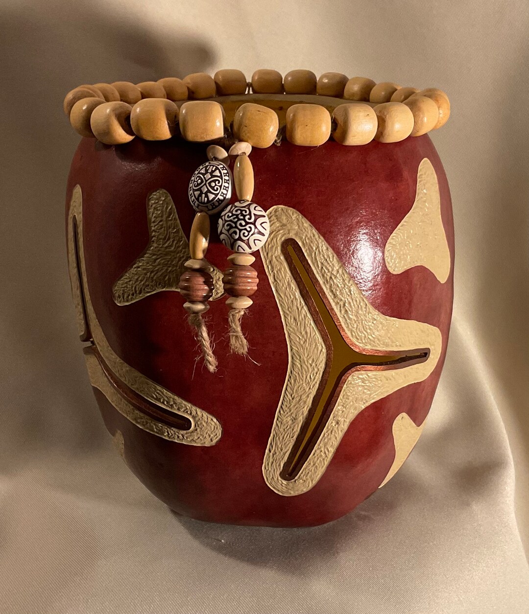 Decorated Hard Shell Gourd With Cut Outs and Beaded Rim - Etsy
