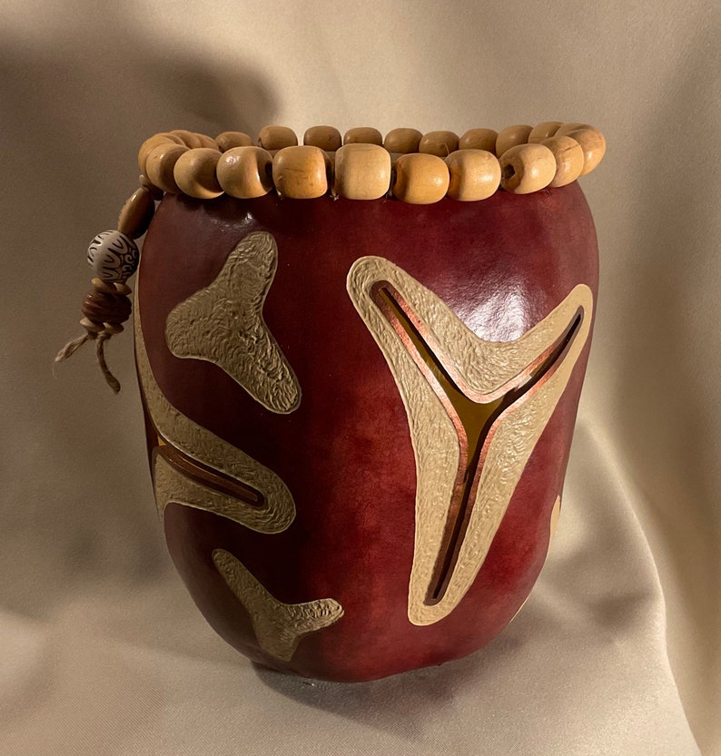 Decorated Hard Shell Gourd With Cut Outs and Beaded Rim - Etsy