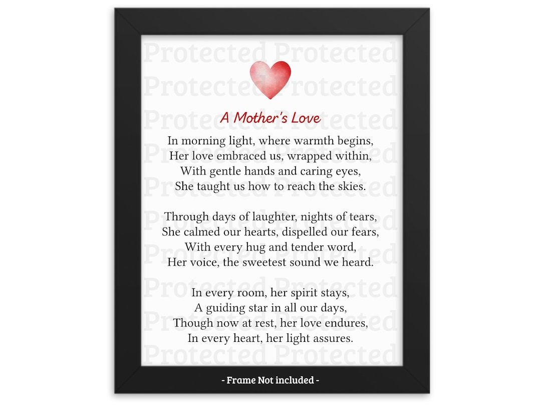 Memorial Poem for Mom | Tribute to Mother | Remembrance | Grieving ...